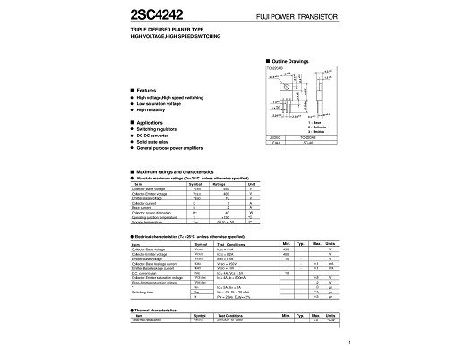 Транзистор 2SC4242 TO-220 - КСП Електроникс