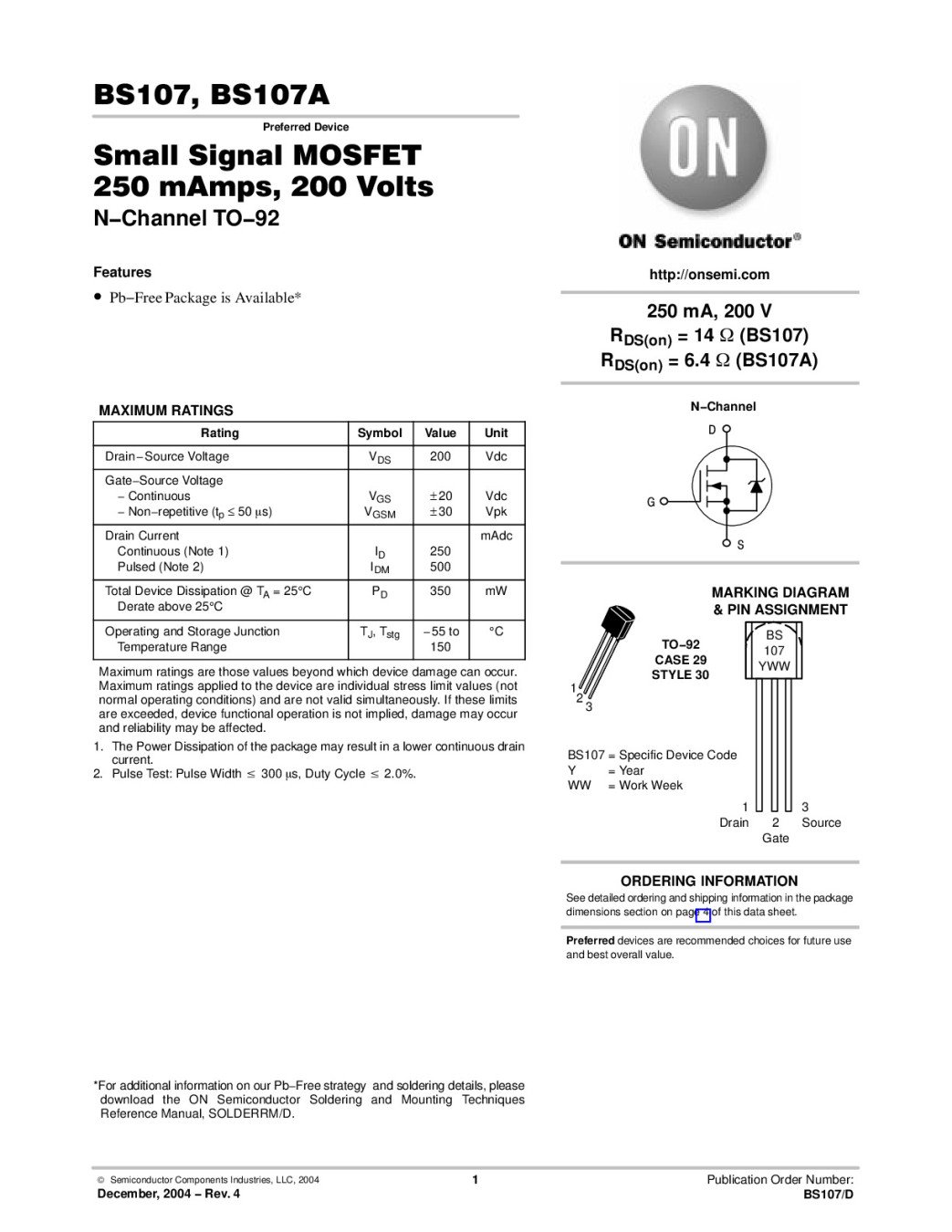 Транзистор BS107A TO-92 - КСП Електроникс
