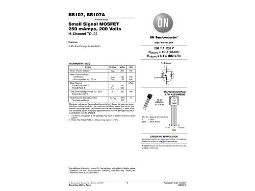 Транзистор BS107A TO-92 - КСП Електроникс