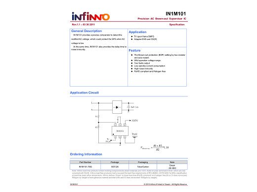 Интегр.схема IN1M101-T6G SOT23-6 - КСП Електроникс