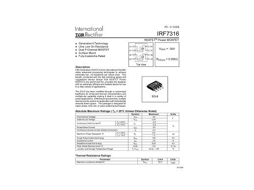Транзистор IRF7316 SO-8 - КСП Електроникс