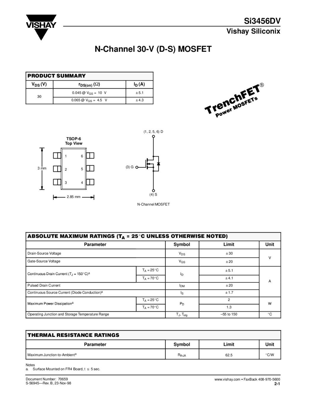 Транзистор Si3456DV TSOP-6 - КСП Електроникс