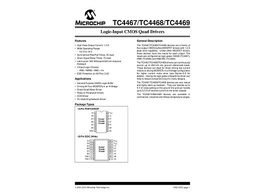 Интегр.схема TC4468CPD - КСП Електроникс