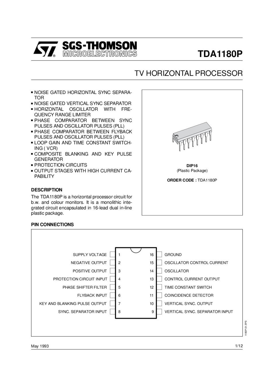 Интегрална схема TDA1180P - КСП Електроникс