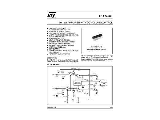 Интегр.схема TDA7496LK SOP-20 - КСП Електроникс