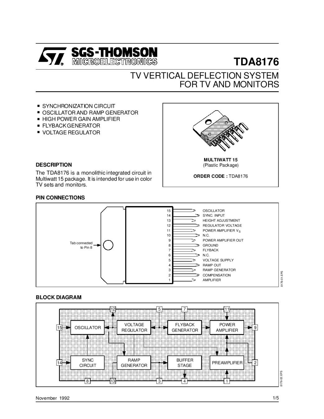 Интегр.схема TDA8176 - КСП Електроникс