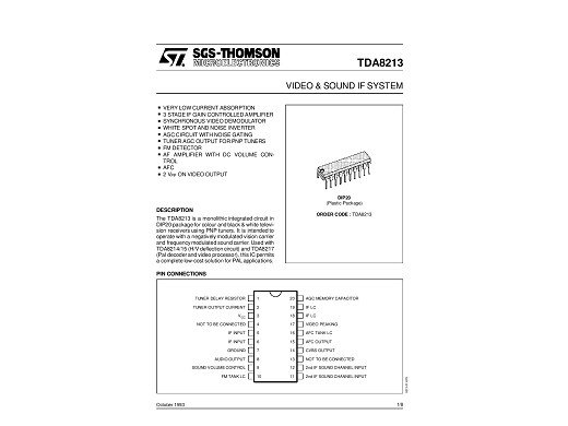 Интегр.схема TDA8213 - КСП Електроникс