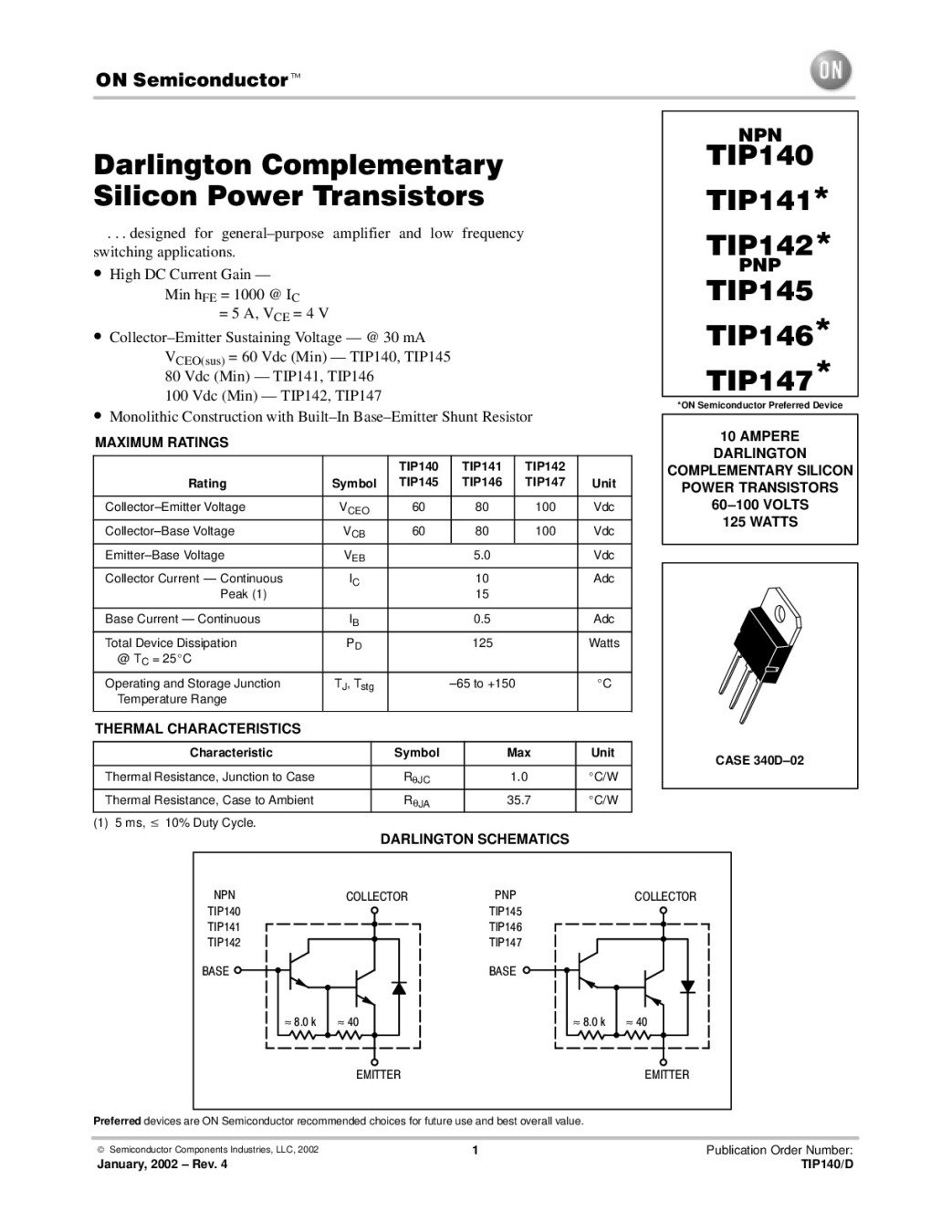 Транзистор TIP140 - КСП Електроникс