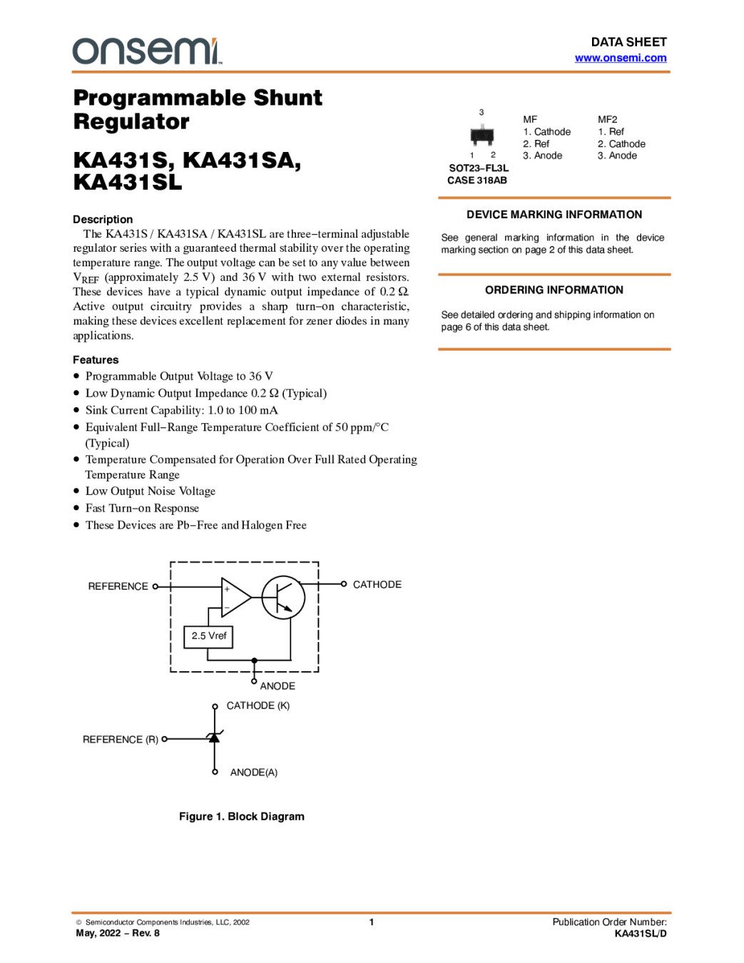 Интегрална схема KA431SA SOT-23F - КСП Електроникс