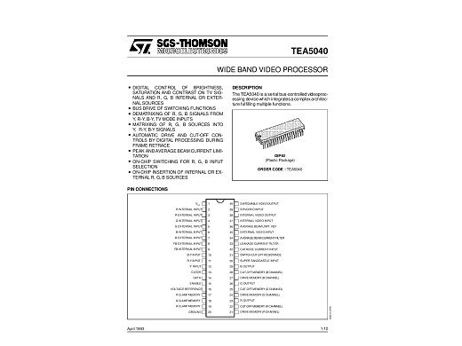 Интегр.схема TEA5040-ST - КСП Електроникс