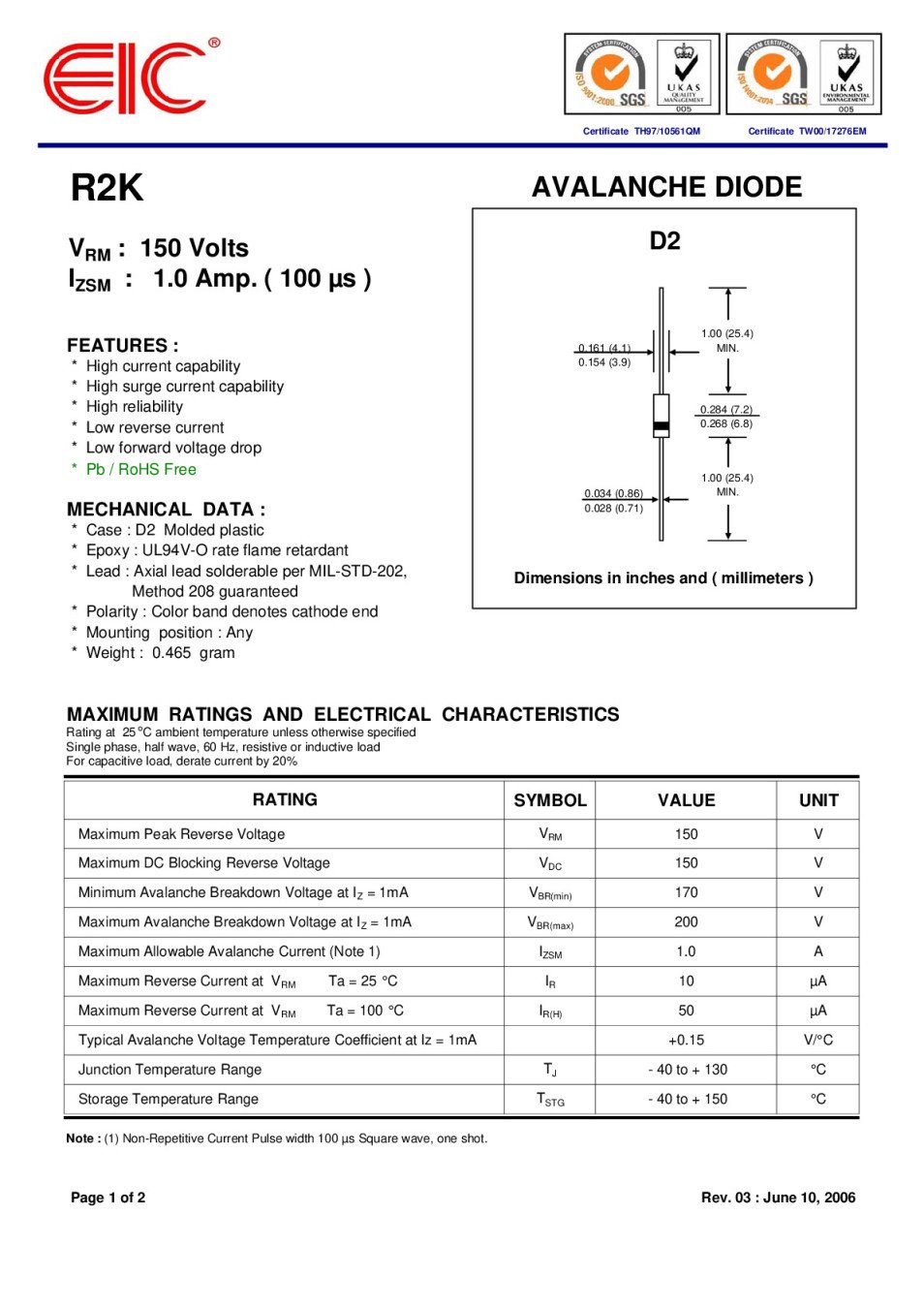 Диод R2K - КСП Електроникс