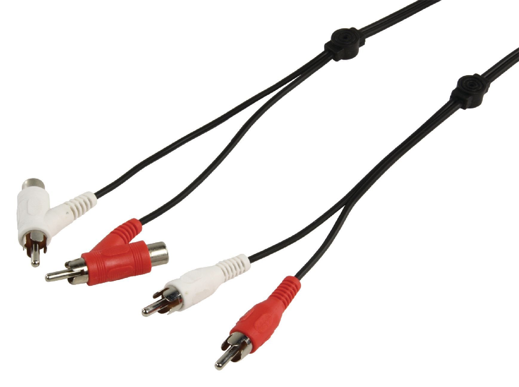 Кабел 2 RCA plug to 2 rca plug +2 RCA socket - КСП Електроникс