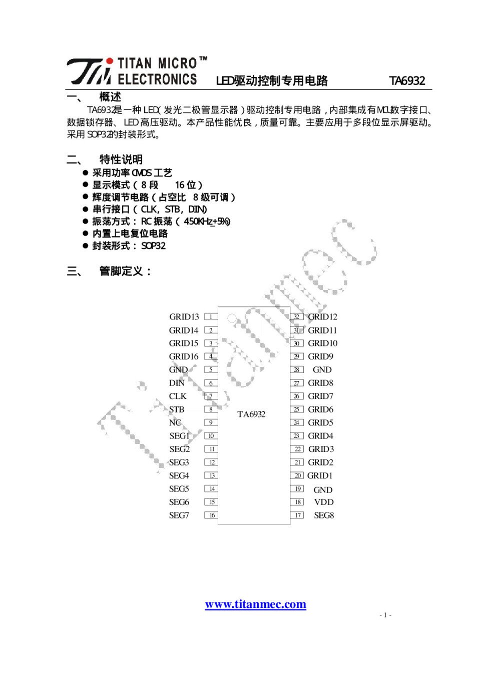 Интегрална схема TA6932 SOP-32 - КСП Електроникс