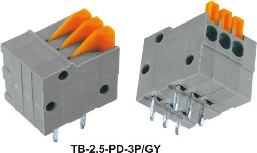 Pcb клема с 2 пина TB-2.5-PD-2P/GY - КСП Електроникс